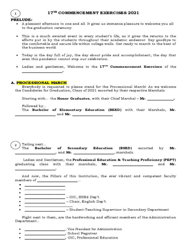 Prelude:: Commencement Exercises of The | PDF | Educational Stages