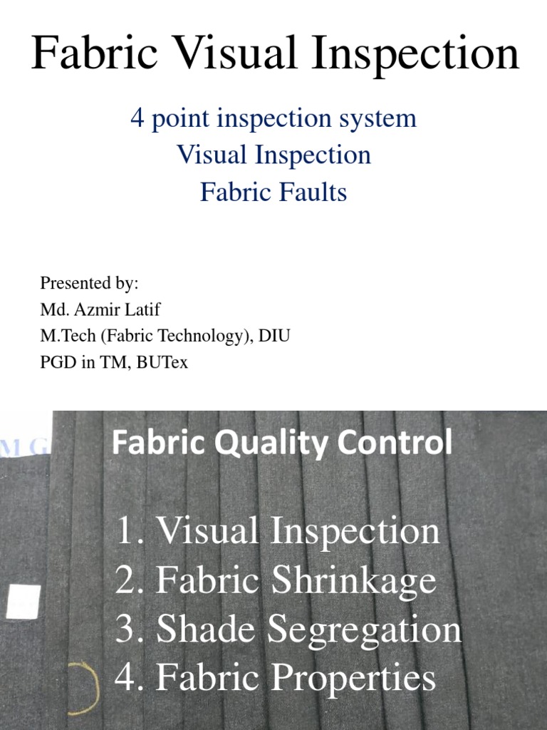 Visual Inspection For Fabric Quality Control | PDF | Textiles