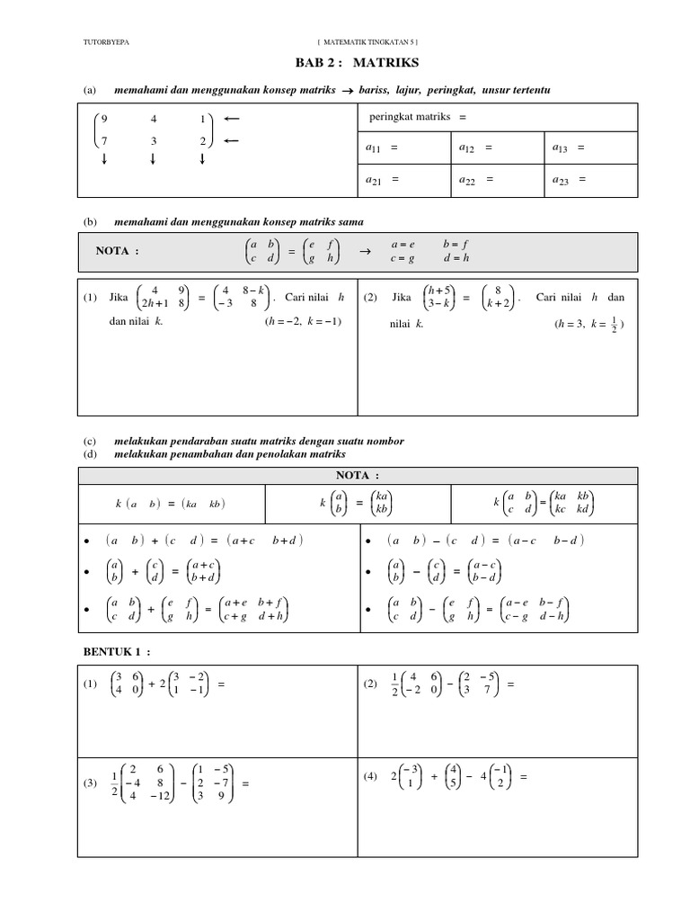 T5 Bab02 Matriks | PDF