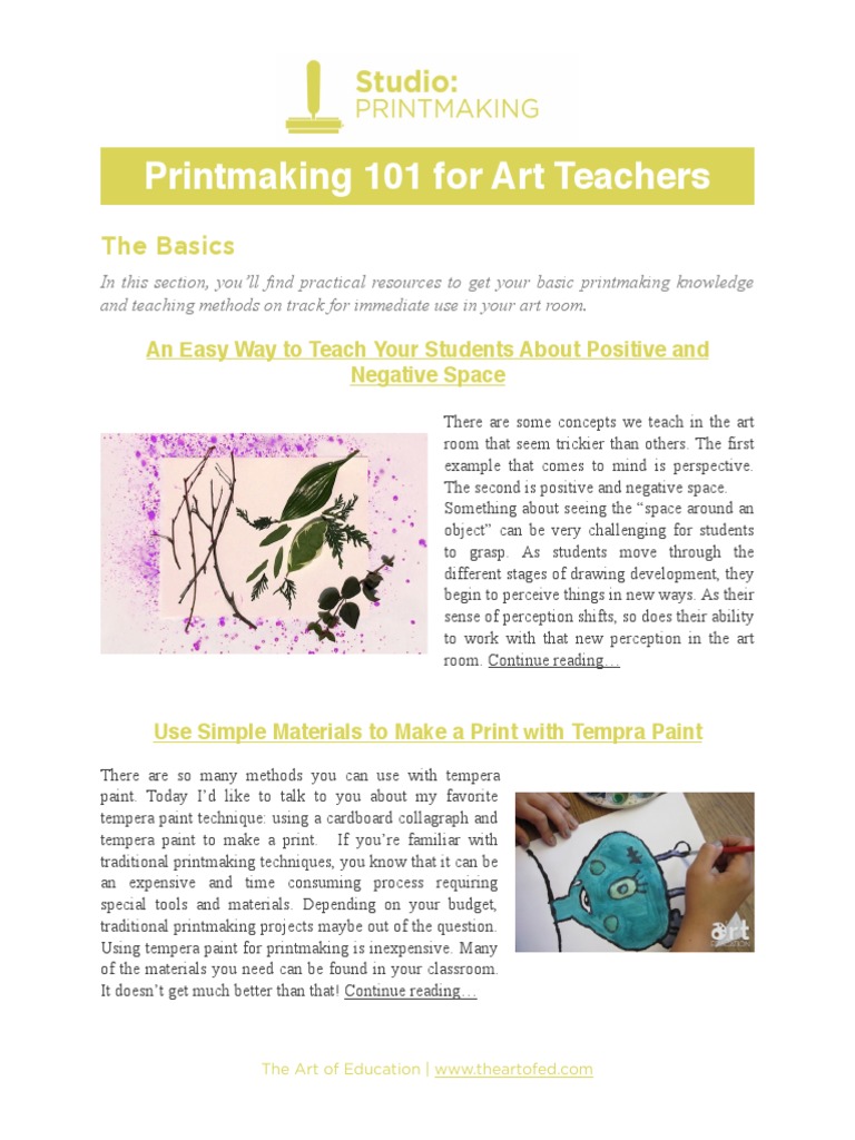 Printmaking 101 For Art Teachers: The Basics | PDF | Printmaking ...