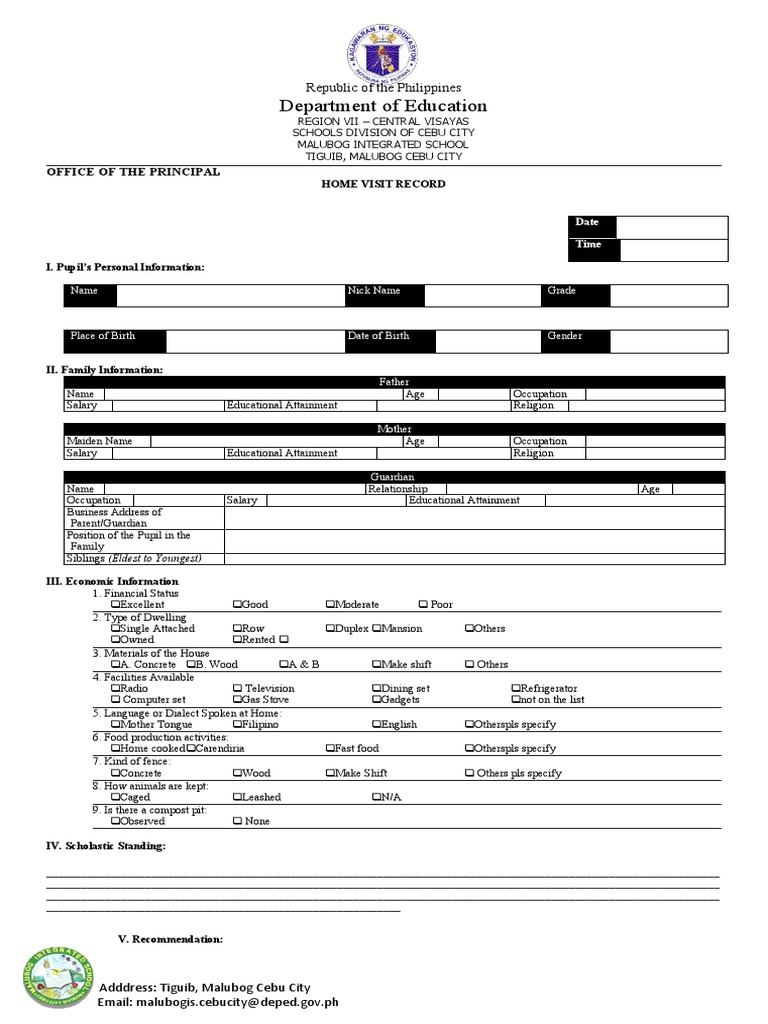 Home Visit Record | PDF