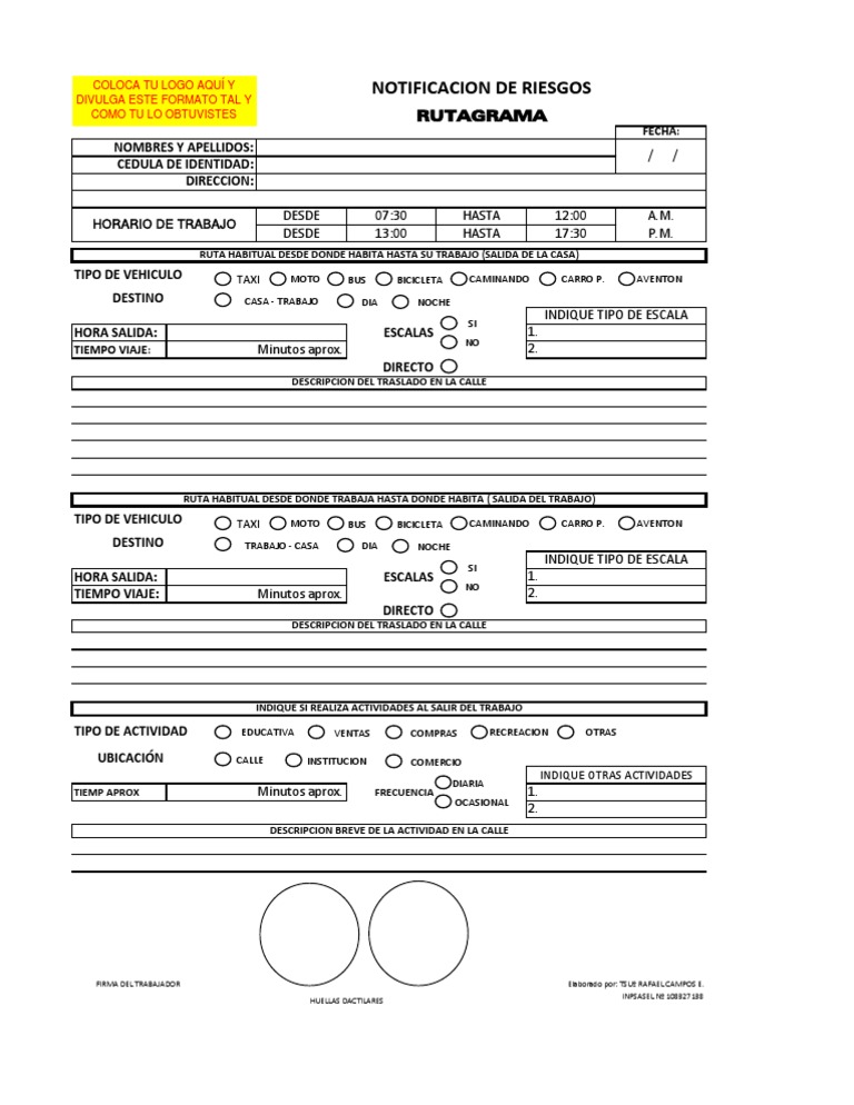 Formato de Rutagrama Generico 001 | PDF | Transporte | Transporte por ...
