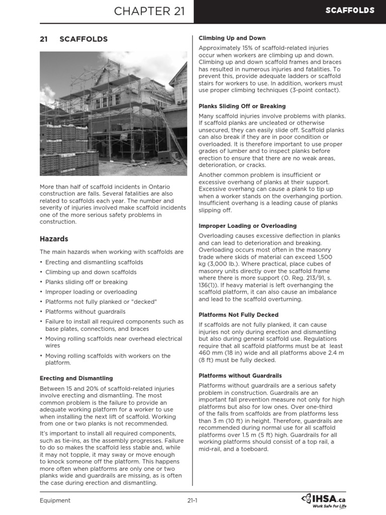 Scaffold Safety: Falls and Overloading Top Causes of Injury | PDF ...