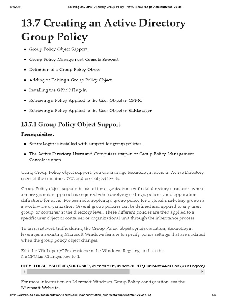 Active Directory Group Policy Setup Guide | PDF | Group Policy | Active ...