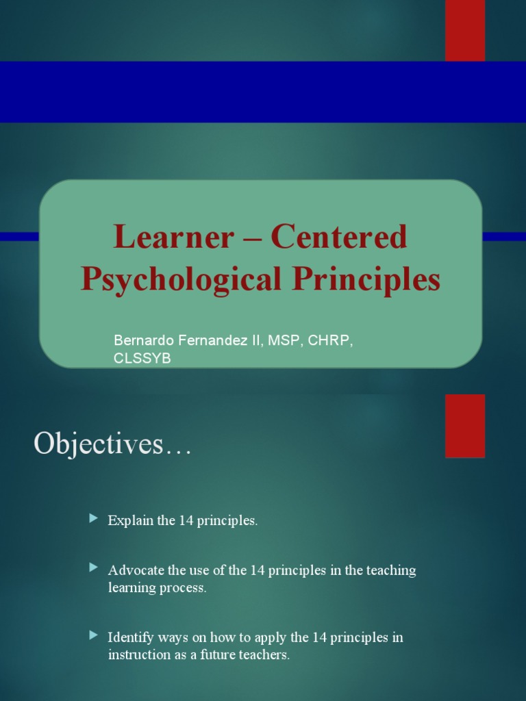 Learner-Centered Psychological Principle | PDF | Career & Growth ...