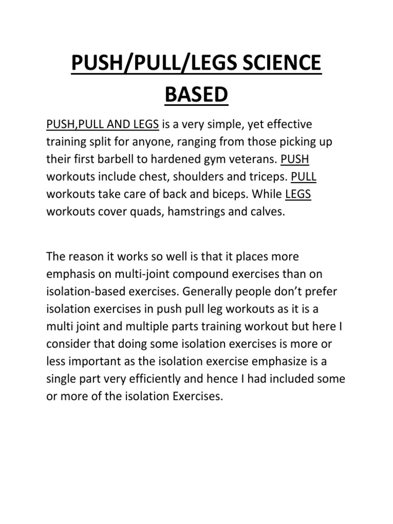 Push Pull Legs Science Based | PDF | Anatomical Terms Of Motion | Human ...