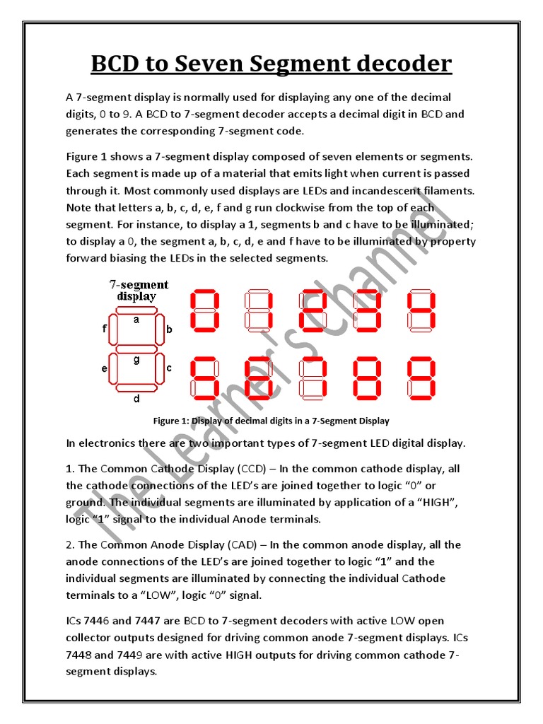 BCD To Seven Segment Decoder | PDF | Computing | Manufactured Goods