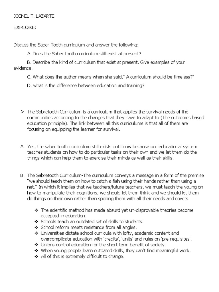 Explore-Joenel Lazarte | PDF | Curriculum | Learning
