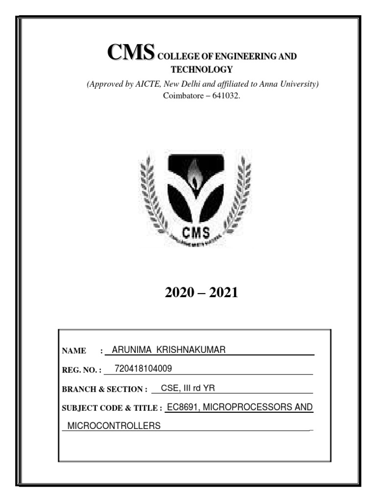 Microprocessors and Microcontrollers Laboratory | PDF | Assembly Language | Binary Coded Decimal