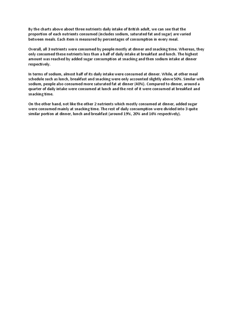 IELTS Task 1 - Nutitional Charts | PDF
