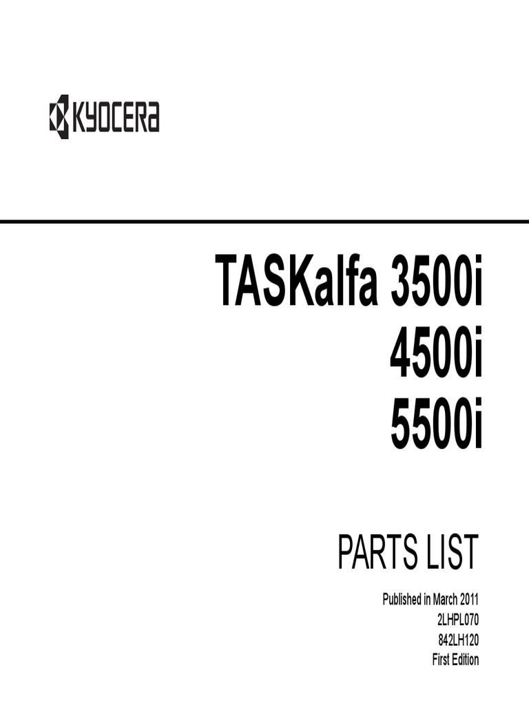 TASKalfa 3500i - Part List | PDF | Equipment | Manufactured Goods