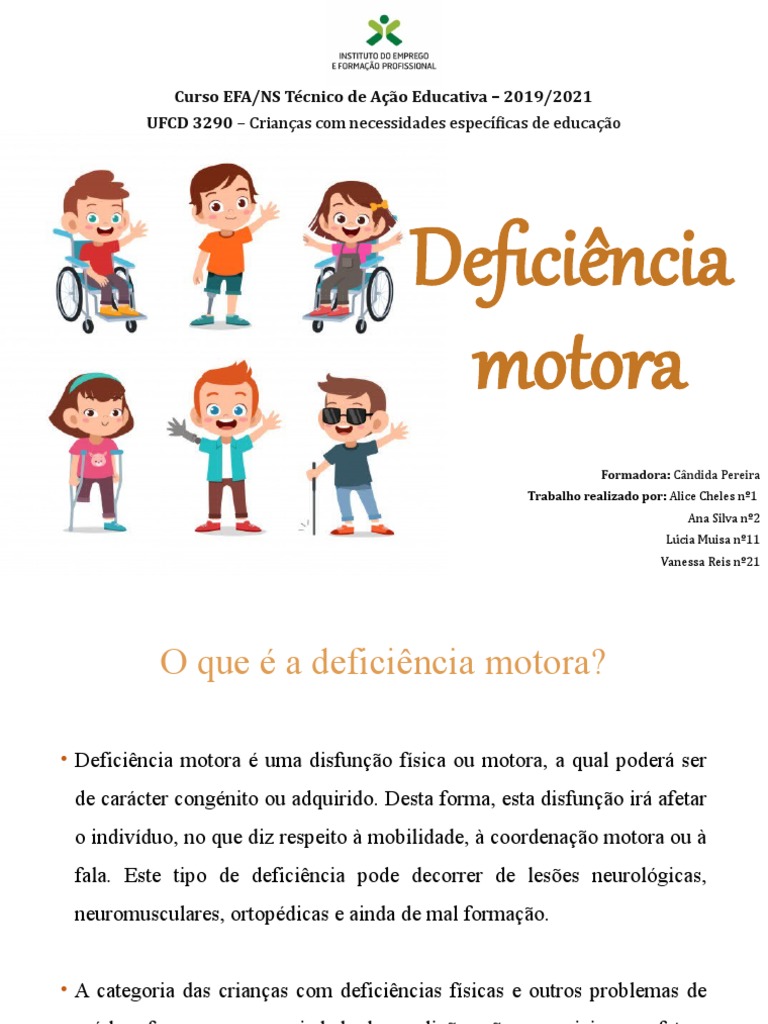 Deficiência motora: causas, tipos e adaptações educacionais | PDF ...