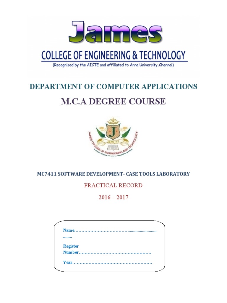 M.C.A Degree Course: Department of Computer Applications | PDF ...