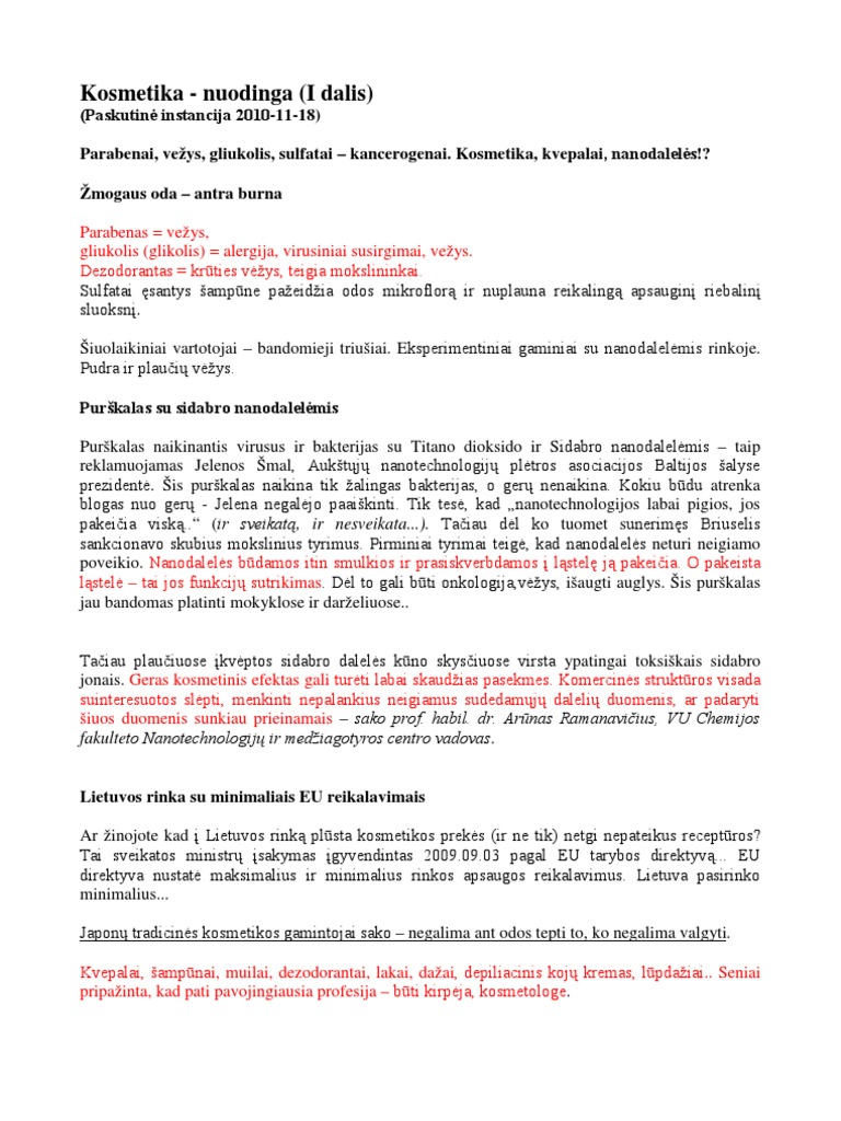 Kosmetika - Nuodinga (1 Dalis) | PDF