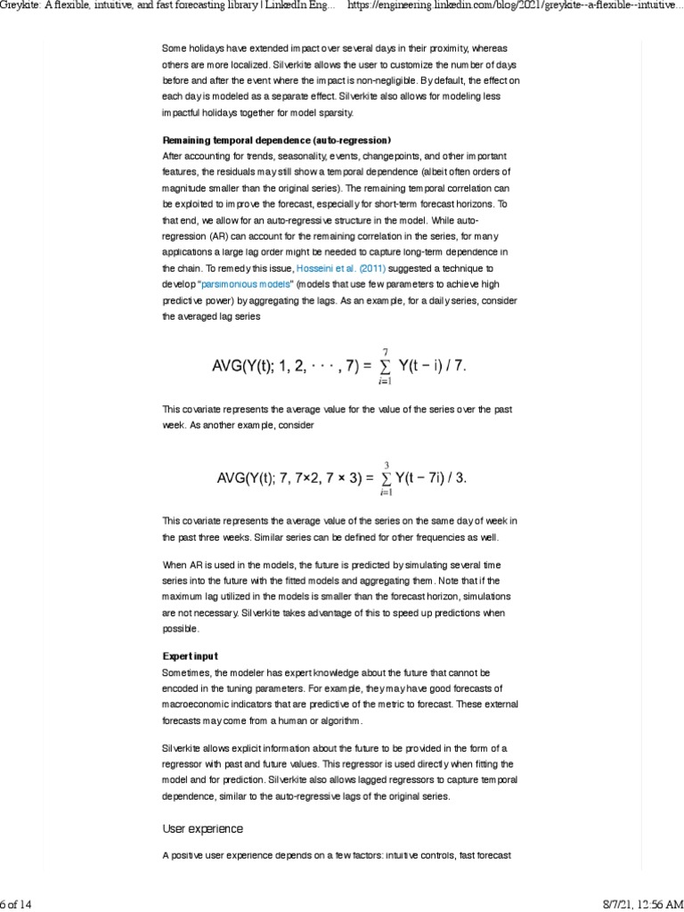 Greykite Part 3 | PDF | Forecasting | Dependent And Independent Variables