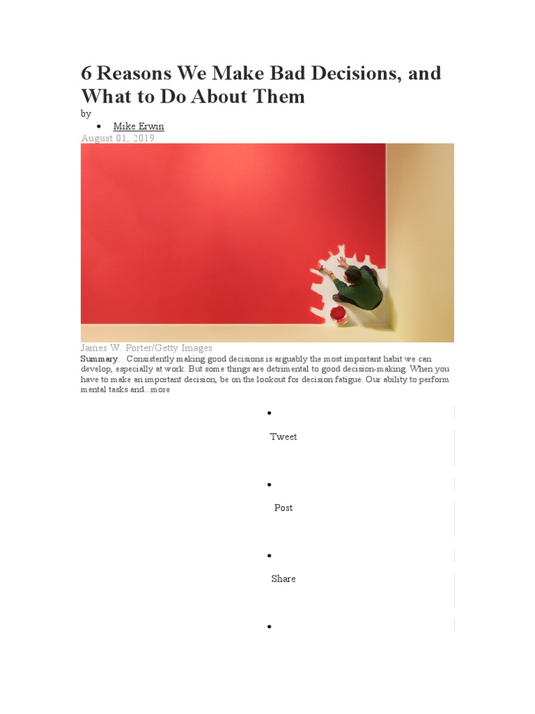 Overcoming Bad Decision-Making Factors | PDF | Decision Making | Emotions