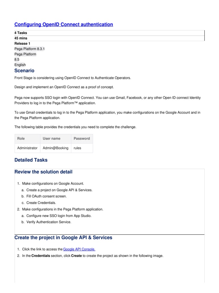 Configuring Openid Connect Authentication Pdf Computing Software