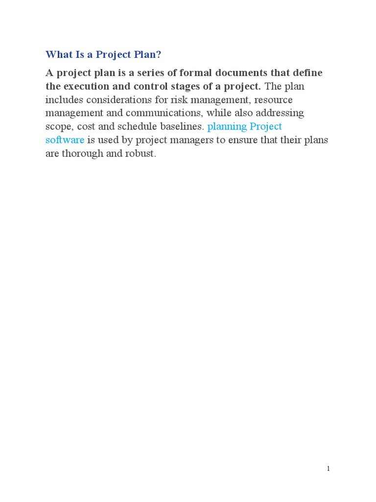 ECU 401 LECTURE 2 What Is A Project Plan | PDF | Project Management ...