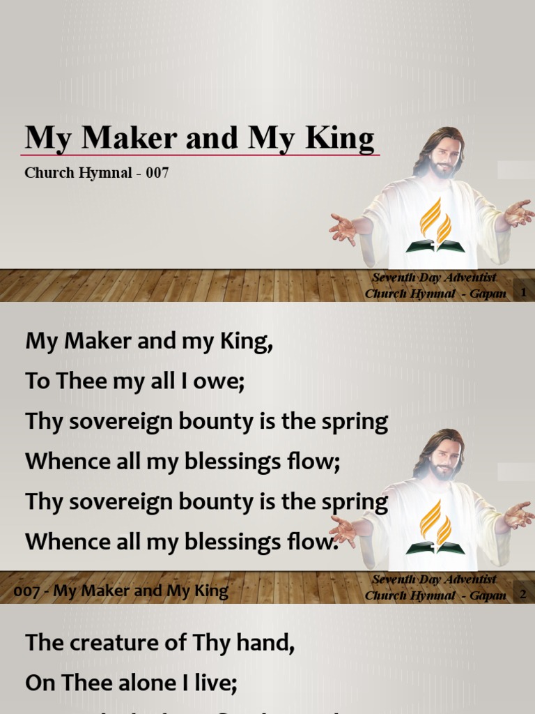 My Maker and My King Lyrics | PDF | Cooking, Food & Wine | Wellness