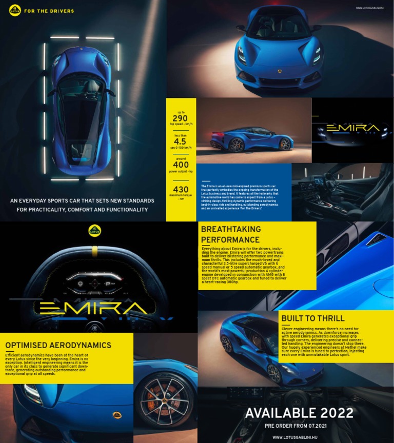 Lotus Emira Mid-Engine Sports Car Sets New Standards | PDF ...