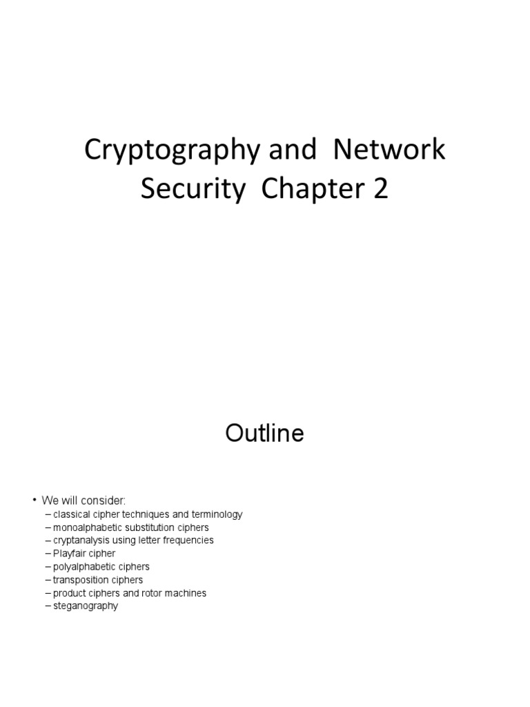 Cryptography and Network Security Chapter 2 | PDF | Cryptography | Cipher