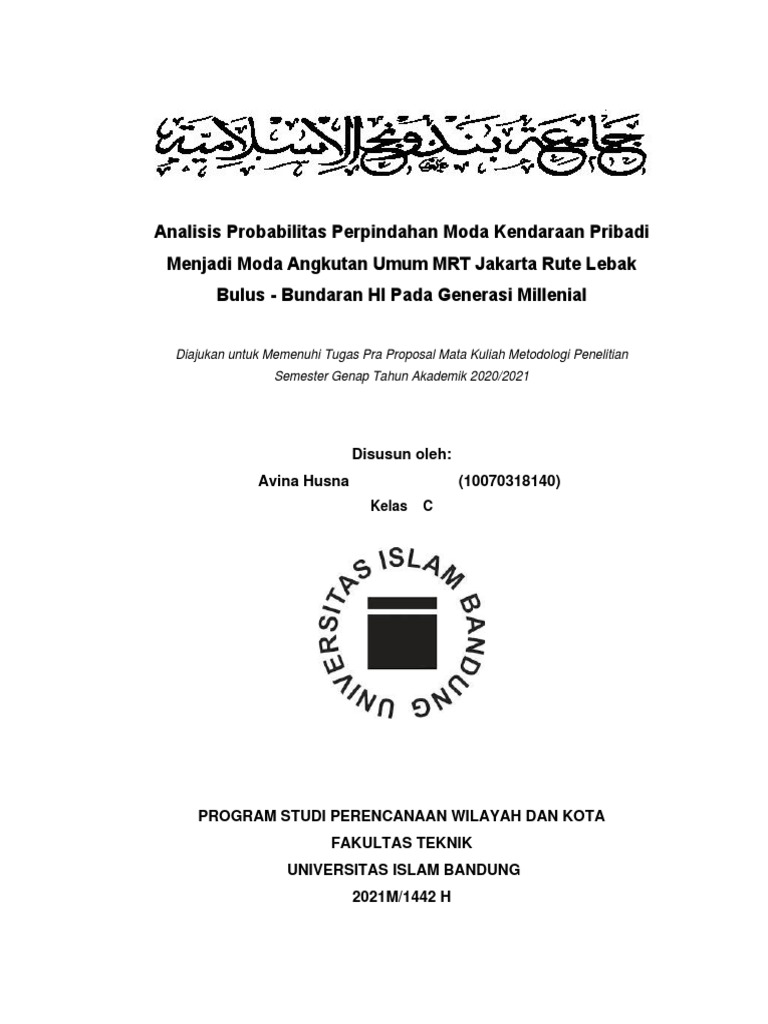 Analisis Peralihan Moda ke MRT Jakarta | PDF | Teknologi & Rekayasa ...