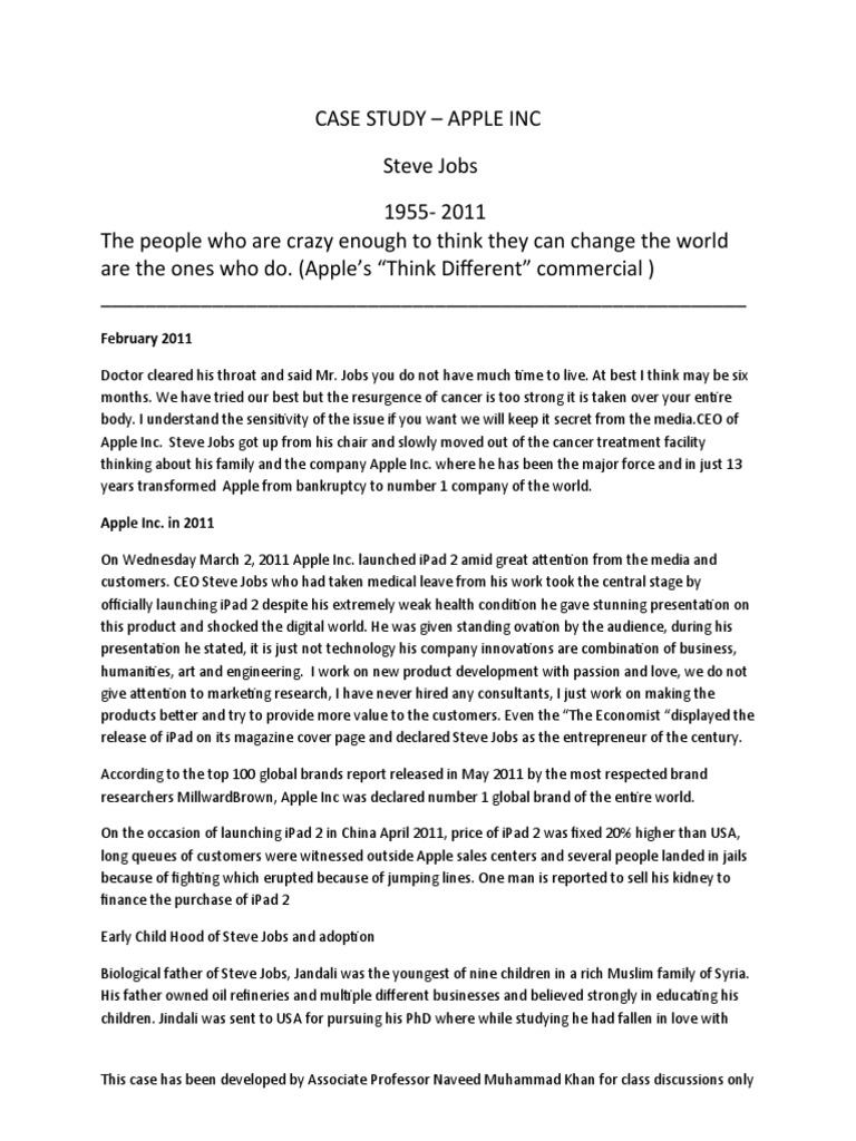Case Study Apple Inc | PDF | I Pod | I Phone