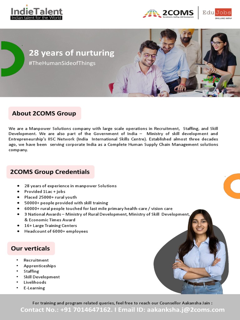 Annexture About 2COMS Group | PDF | Apprenticeship | Recruitment