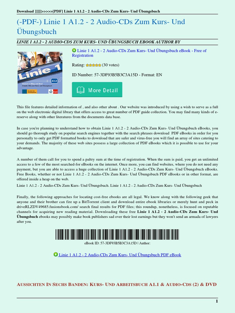 (-PDF-) Linie 1 A1.2 - 2 Audio-Cds Zum Kurs-Und Übungsbuch | PDF | E ...