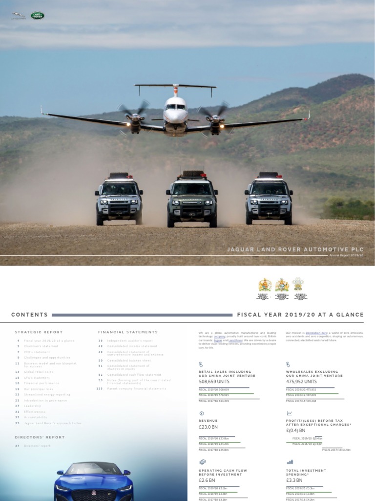 JLR Annual Report 2019/20 Overview | PDF | Electric Vehicle | Energy ...