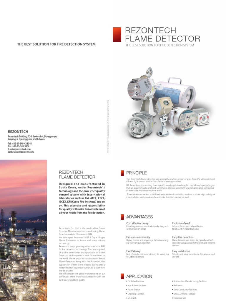 Catalogue - Flame Detectors - Rezontech - ATEX FM Approved. | PDF ...