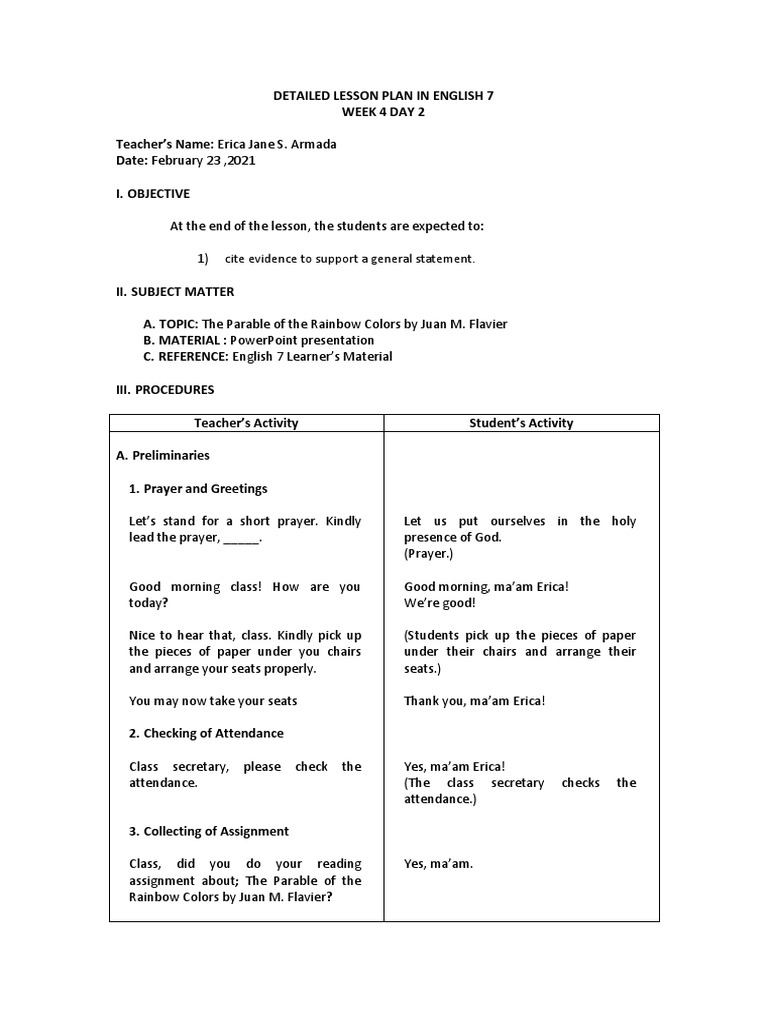 Cite Evidence To Support A General Statement | PDF | Lesson Plan | Color