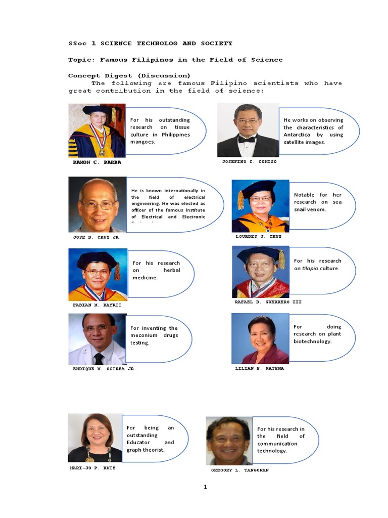 Famous Filipinos in The Field of Science | PDF