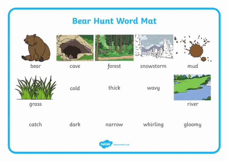 Word Mat - Bear Hunt | PDF