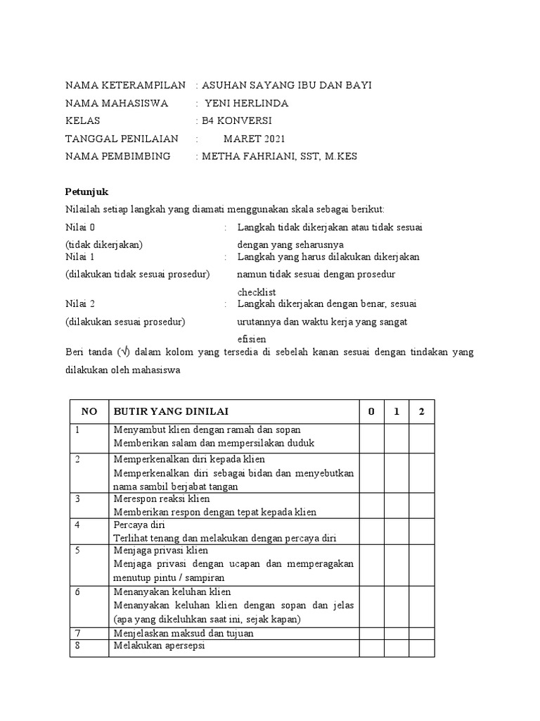Daftar Tilik | PDF