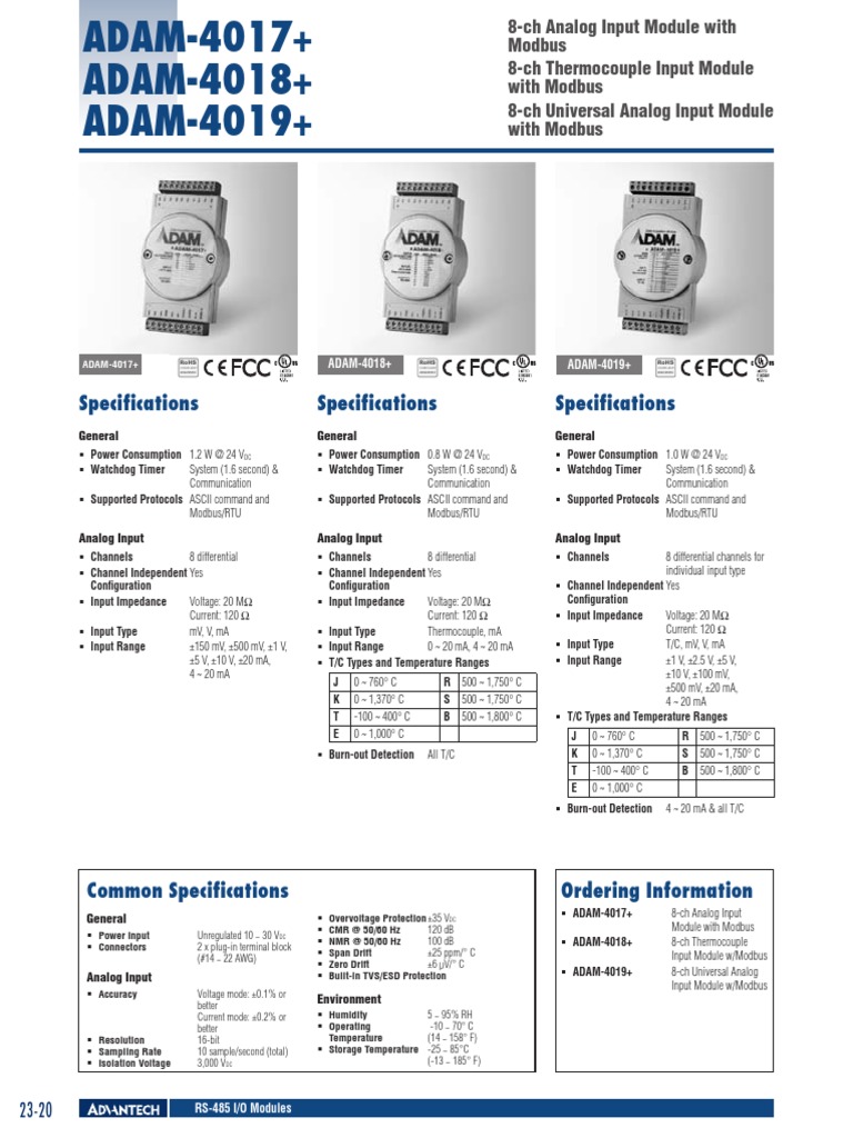 Specifications and ordering information for three 8-channel analog ...