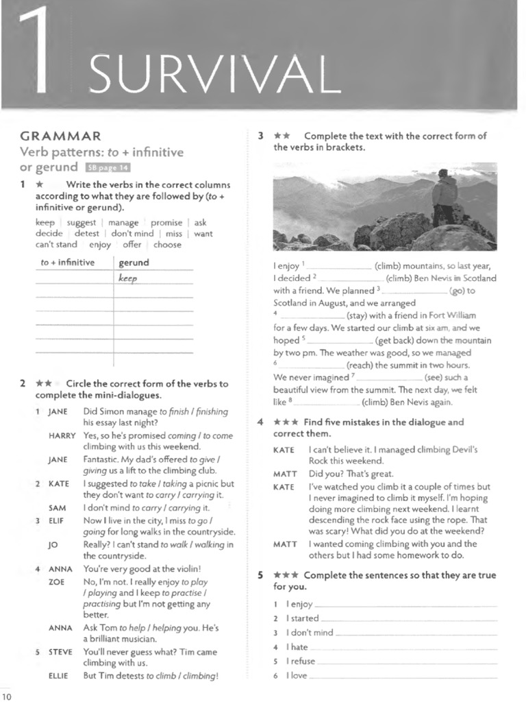 Think Workbook Chapter 1 Survival | PDF