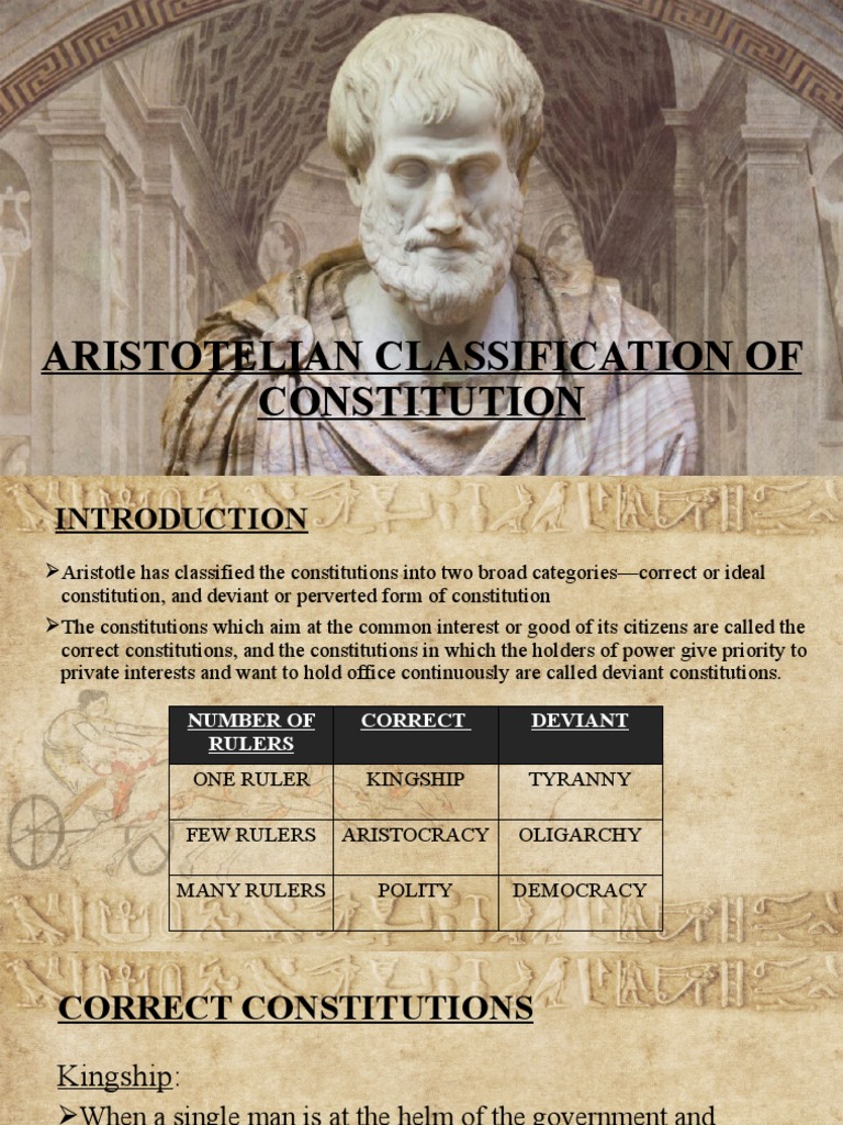 Aristotelian Classification of Constitution | PDF | Tyrant | Political ...