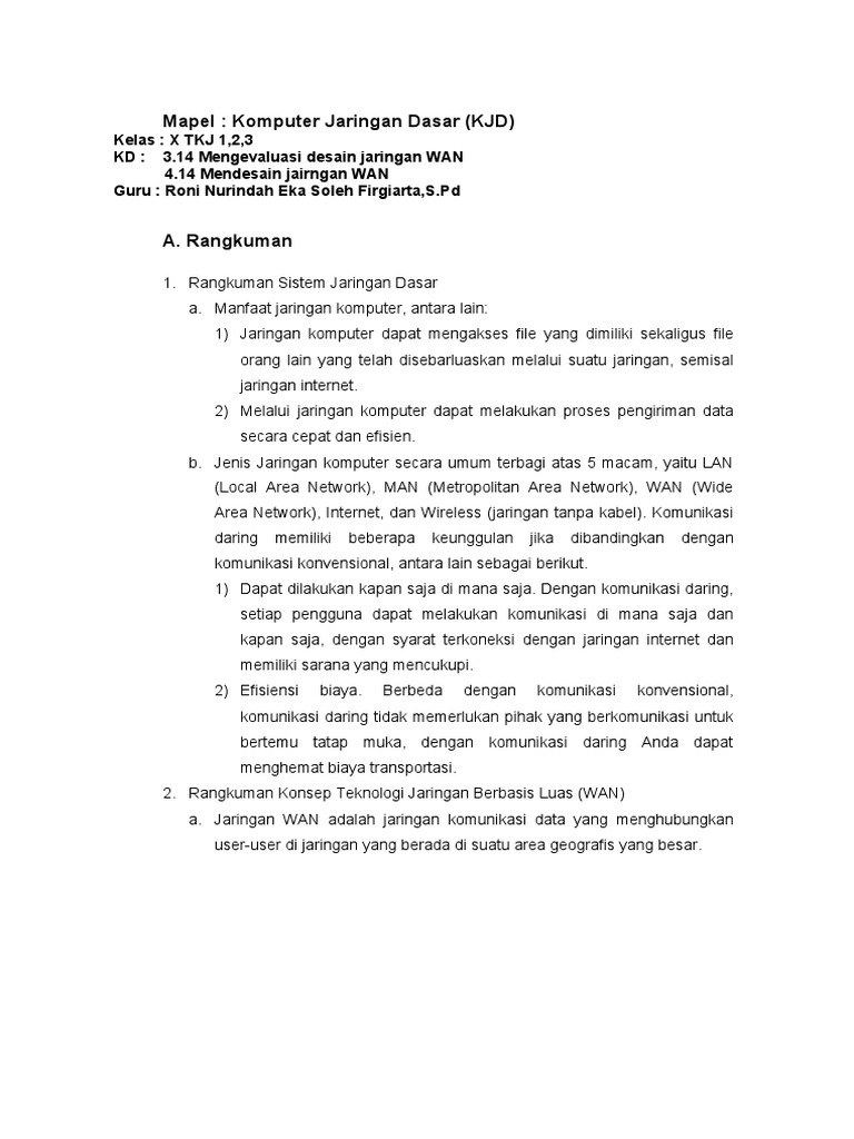 Materi KJD XTKJ Pak Roni | PDF | Teknologi & Rekayasa