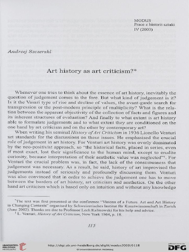Art History As Art Criticism Pdf Art History Aesthetics