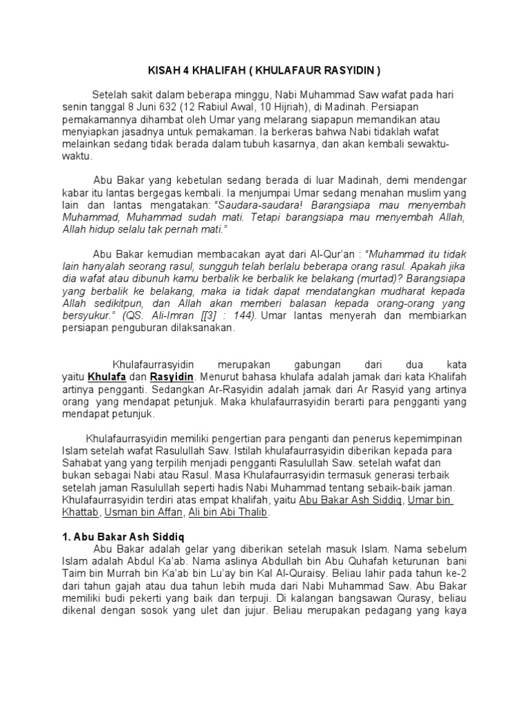 Kisah 4 Khalifah Pdf