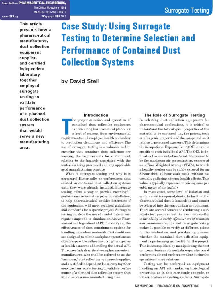 Surrogate Testing | PDF | Occupational Safety And Health | Dust