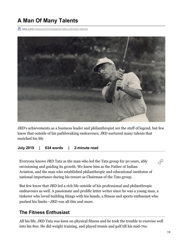 A Man of Many Talents | PDF