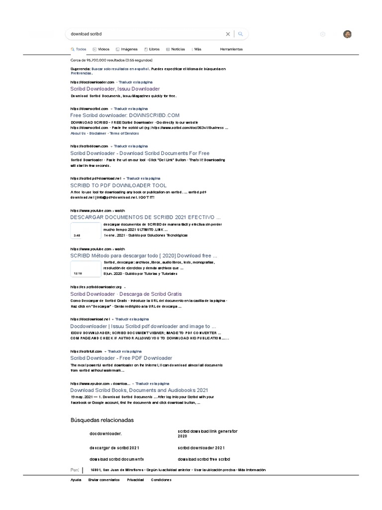 Scribd Downloader, Issuu Downloader: Buscar Solo Resultados en Español Preferencias Traducir ...