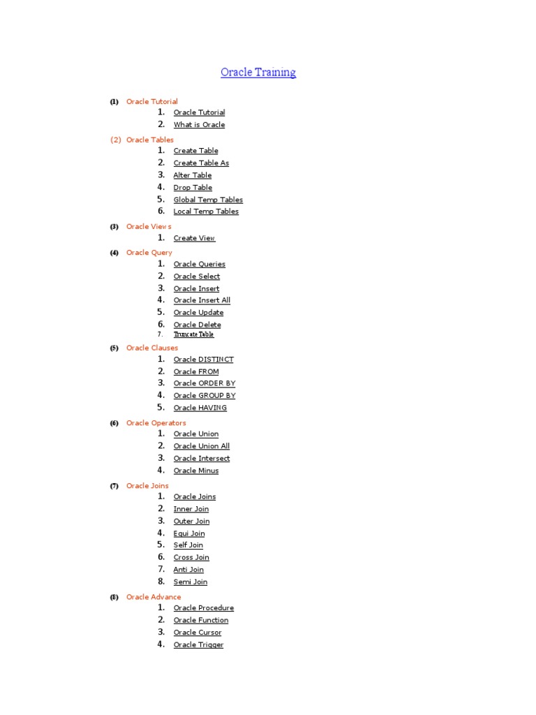Oracle Tutorial | PDF | Table (Database) | Databases Oracle Tutorial | PDF | Table (Database) | Databases