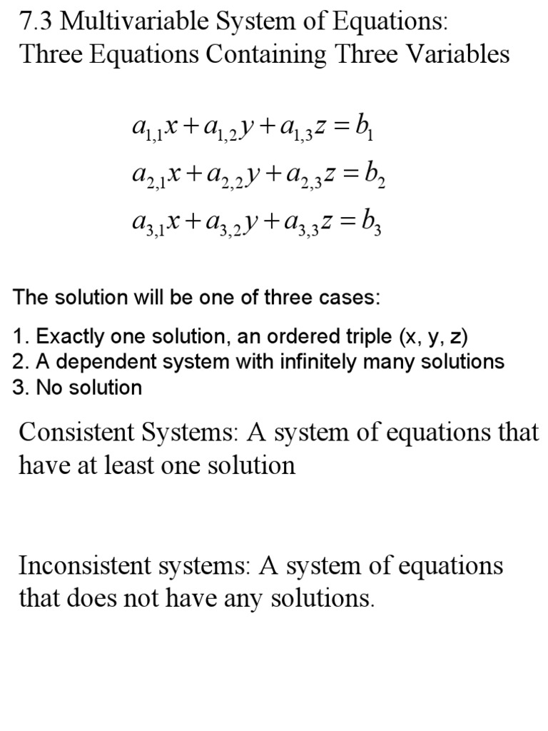Multivariable System | PDF | Equations | Plane (Geometry)