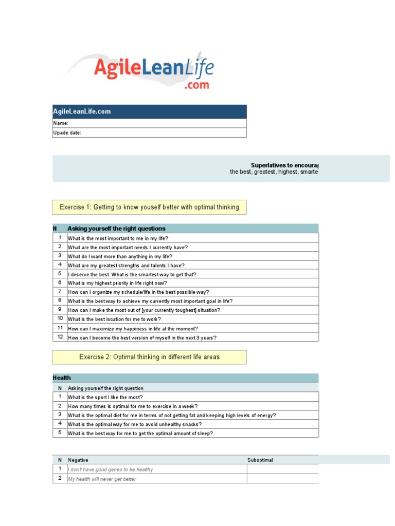 Getting to Your Best Self with Optimal Thinking | PDF | Psychology ...