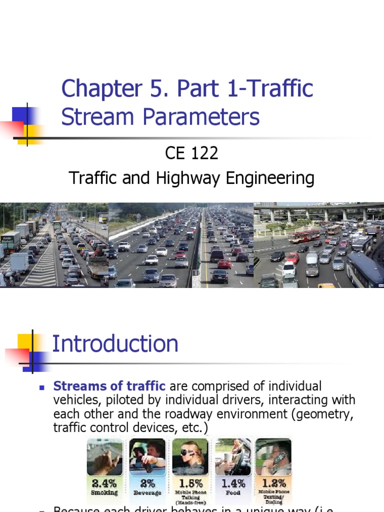 Chapter 5. Part 1-Traffic Stream Parameters: CE 122 Traffic and Highway Engineering | PDF ...