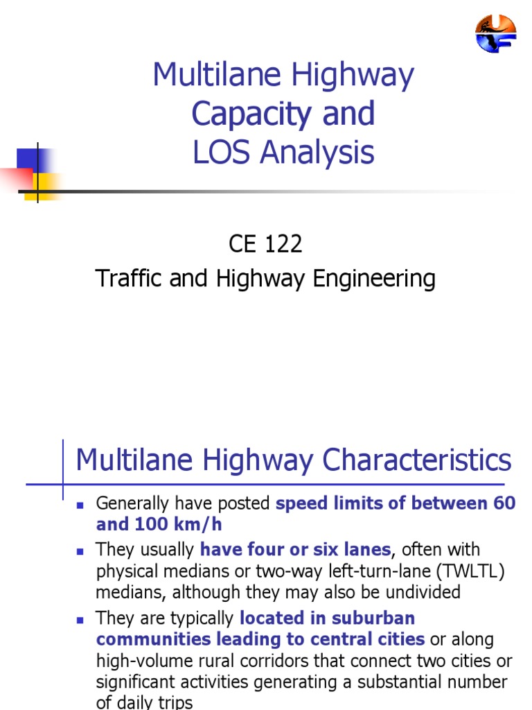 Multilane Highway Capacity and LOS Analysis | PDF | Traffic | Highway