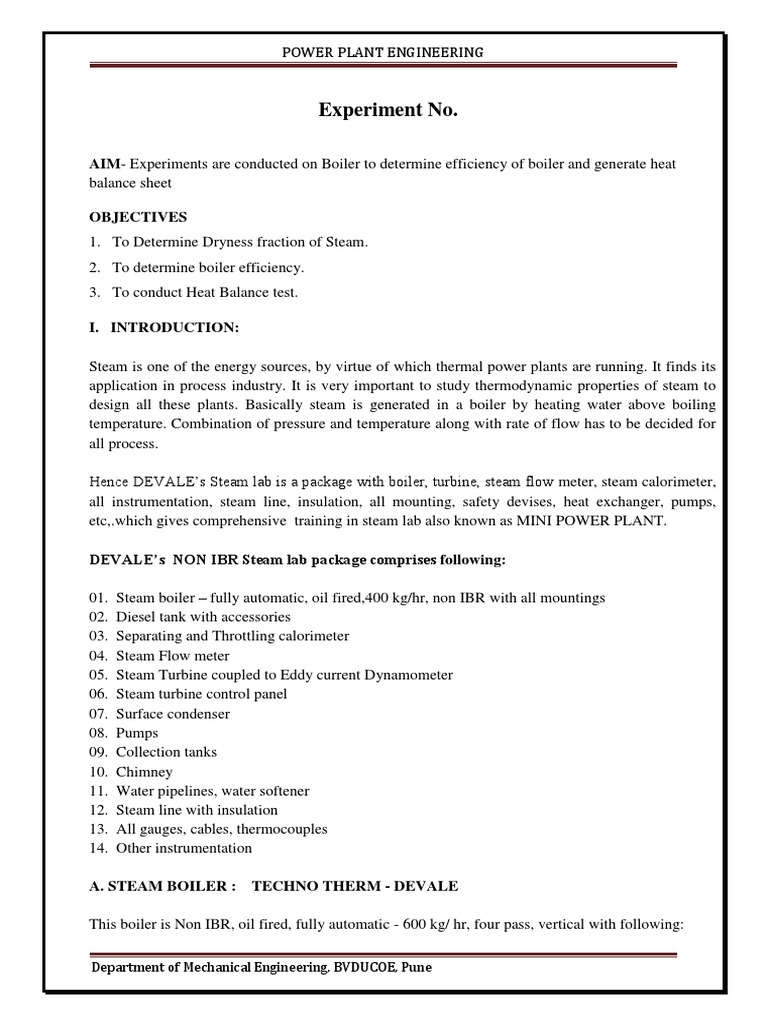 Boiler Efficiency and Heat Balance Test | PDF | Boiler | Steam